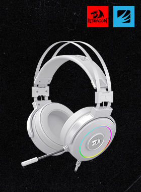 Redragon Lamia 2 USB Virtual 7.1 RGB Gaming Headset with Stand - White ...